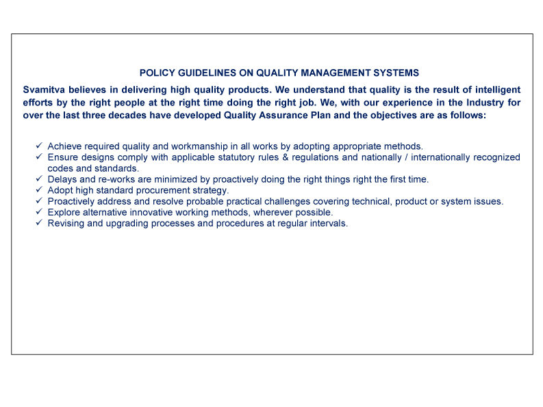 QUALITY POLICY GUIDELINES - Svamitva.com
